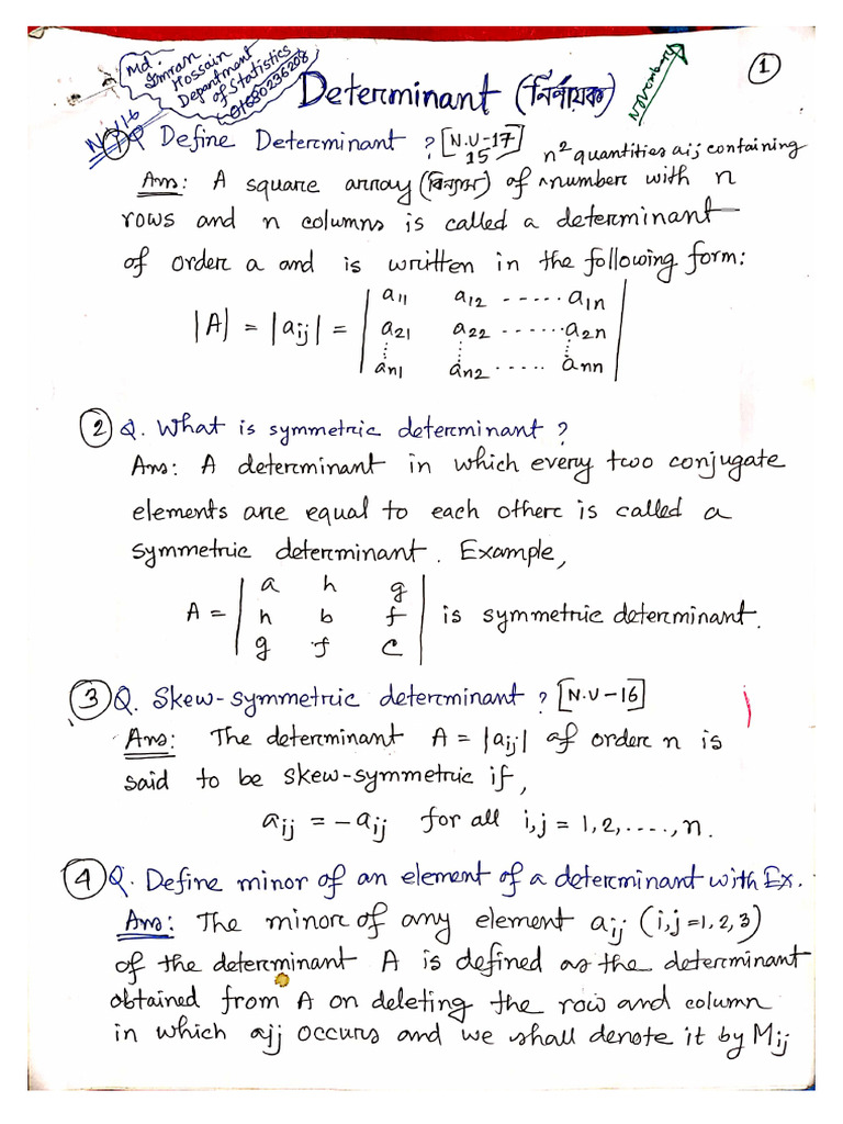 Determinant.linear Algebra Preview | PDF