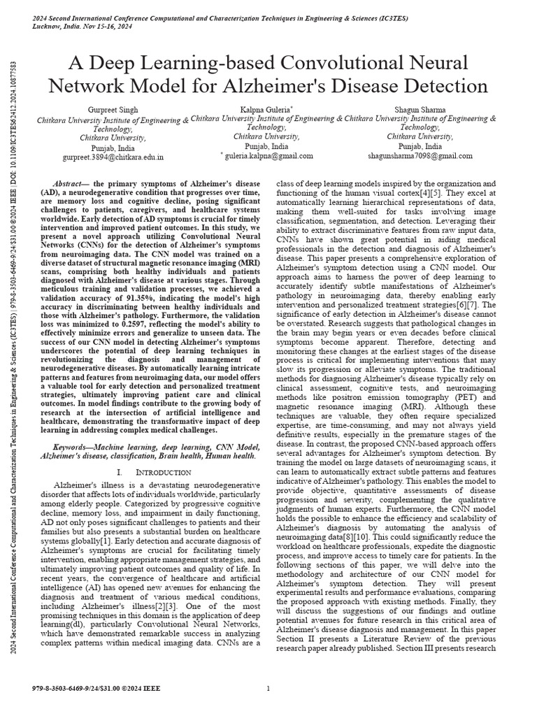 A Deep Learning-Based Convolutional Neural Network Model For Alzheimers ...