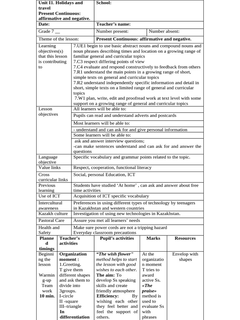 17 Present Continuous Affirmative and Negative p.25. Housework p.26 | PDF | Educational ...