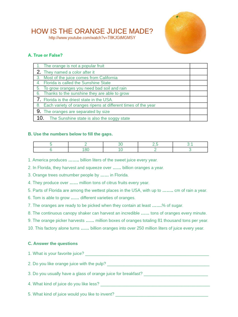 How The Orange Juice Is Made | PDF