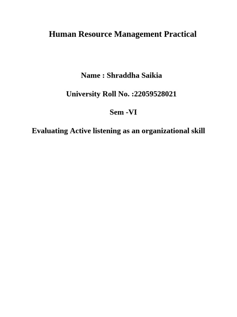 Human Resource Management Practical | PDF | Mindfulness | Empathy