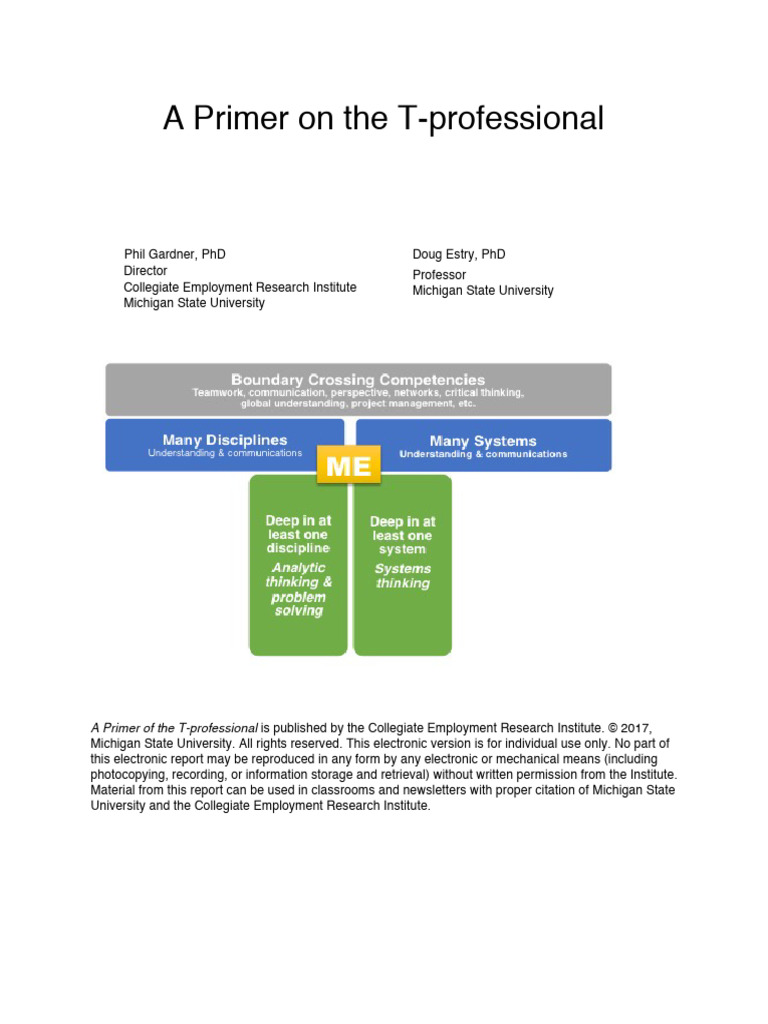 Primer On The T Professional | PDF | Knowledge | Engineering