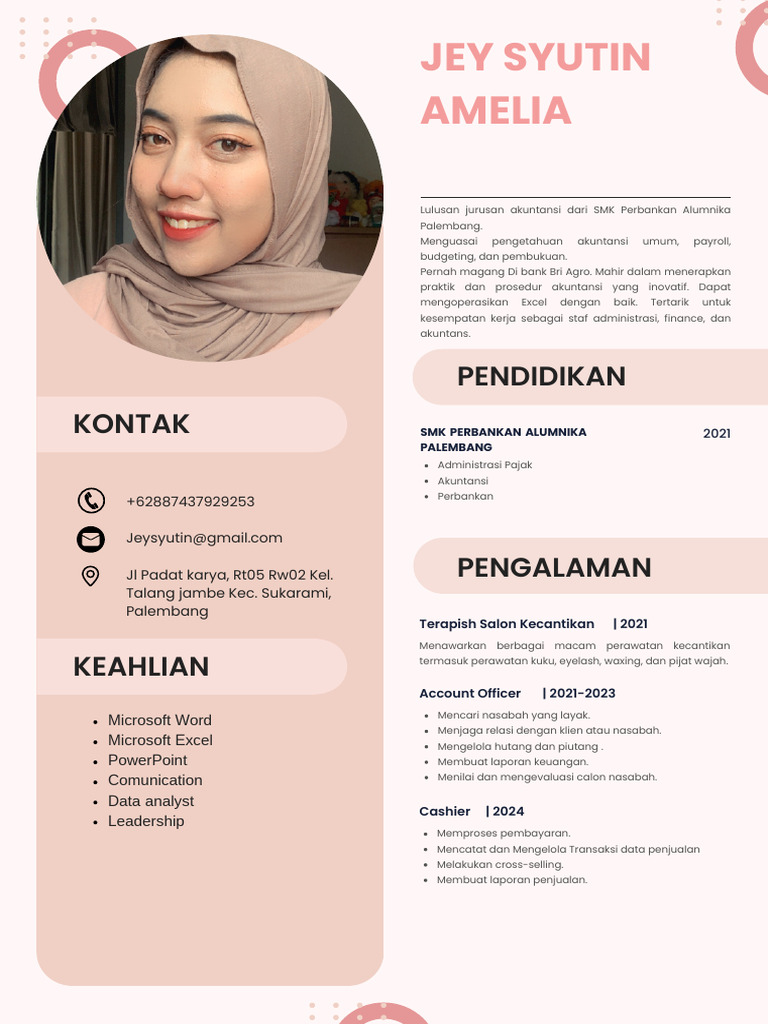 Cv-Jey Syutin Amelia | PDF