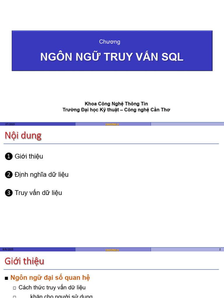 Chương 4 - Truy Vấn SQL | PDF