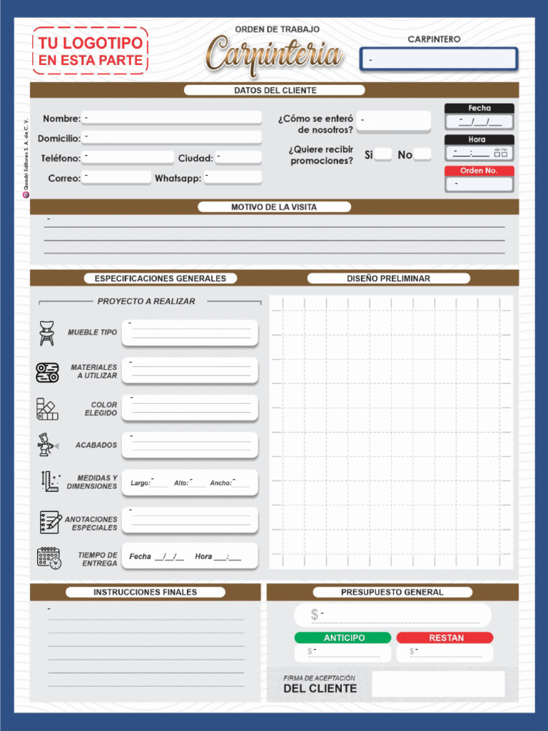Orden de Trabajo - Carpintería | PDF