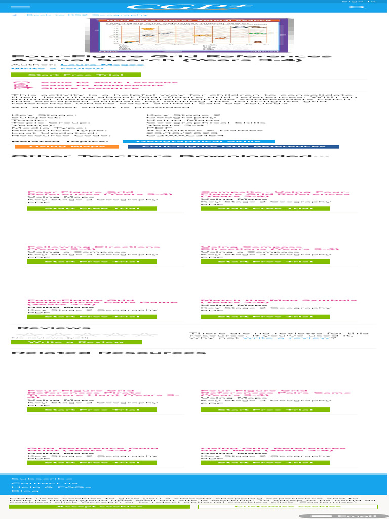 Four-Figure Grid Reference Activities | PDF | Geography