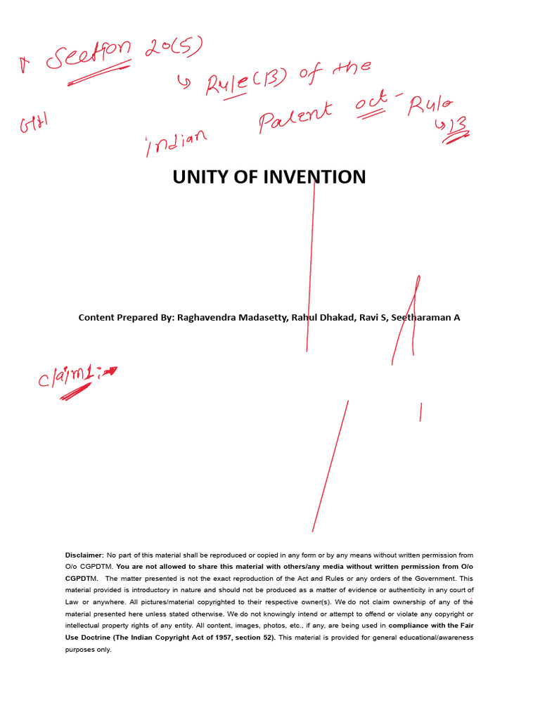 TOPIC 20-GLRM-Unity of Invention | PDF | Glossary Of Patent Law Terms | Patent