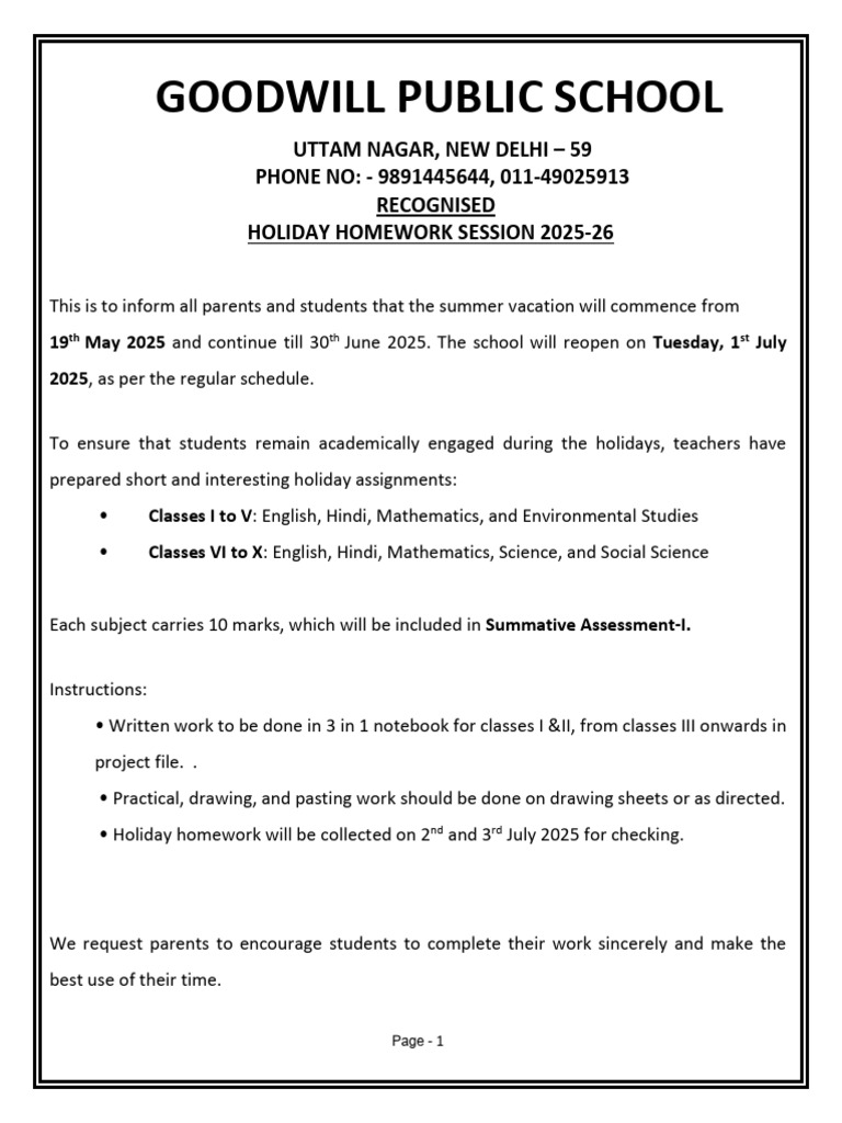 Goodwill Public School | PDF