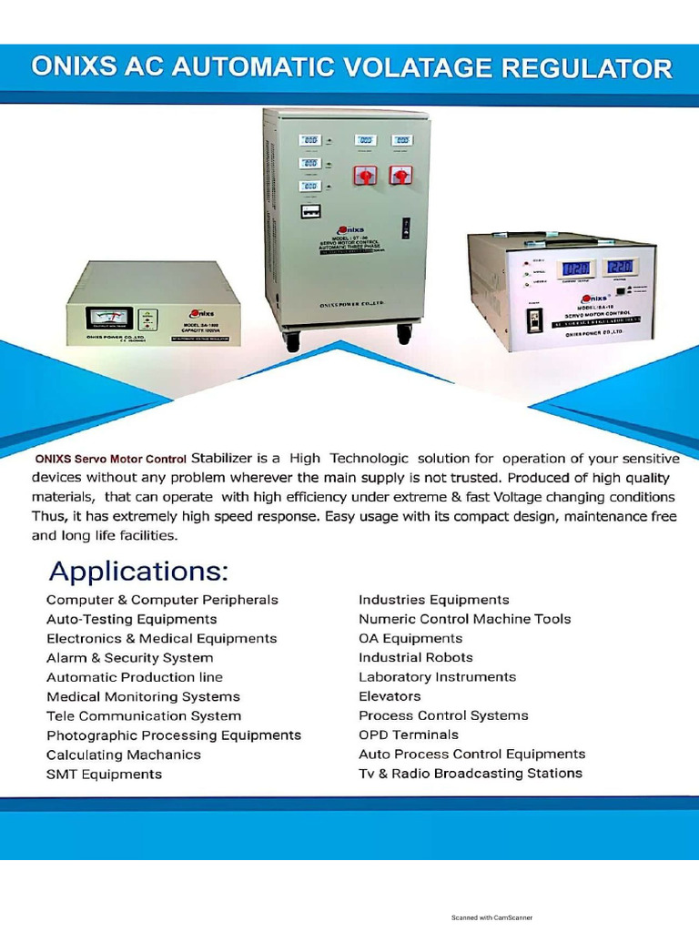 Onixs Sa 10 Servo Motor Stabilizer | PDF