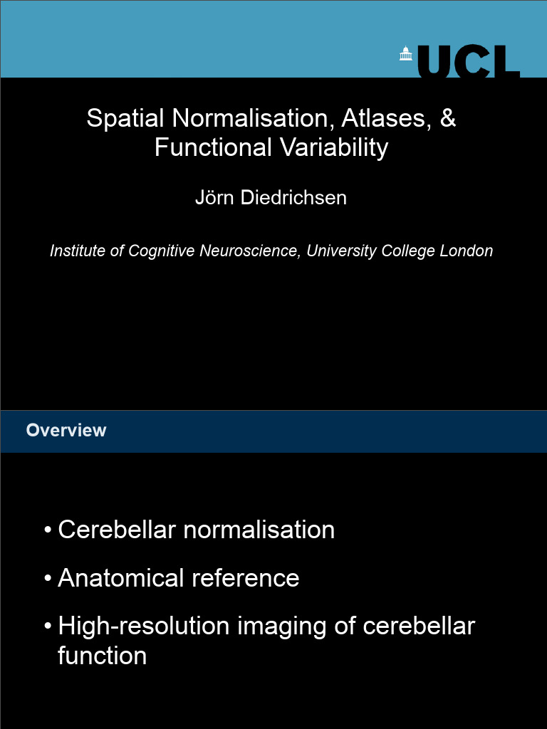 Spatial Normalisation, Atlases, & Functional Variability - Suit | PDF ...