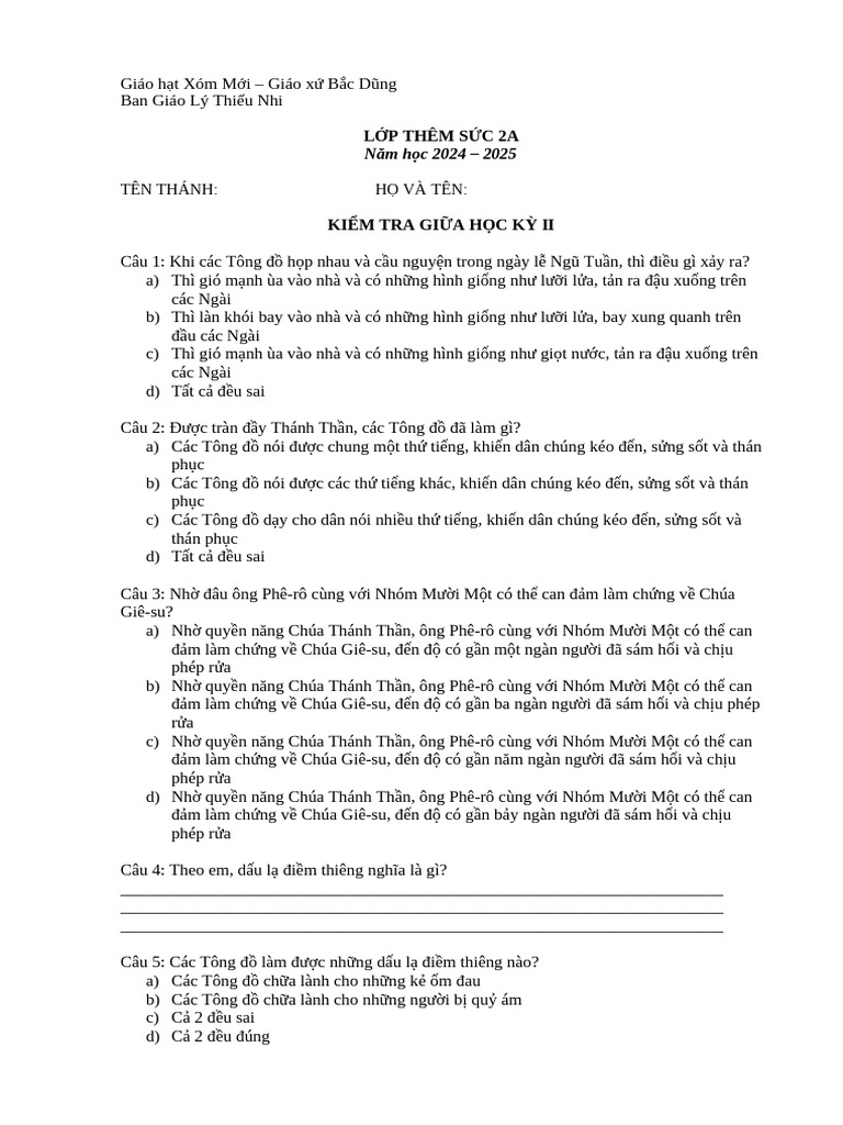 Đề Thi Giữa Kỳ 2-TS2 | PDF