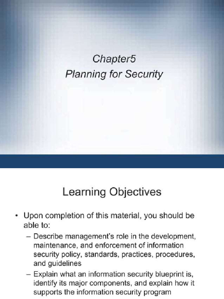 Lesson 5 Planning For Security | PDF