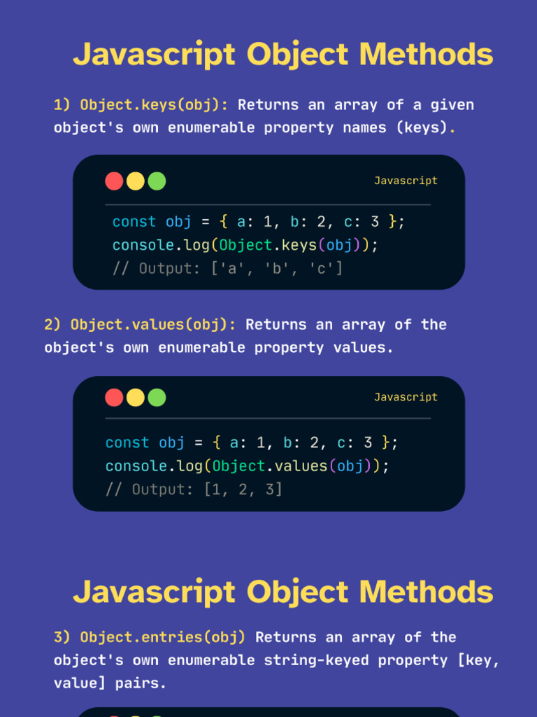 JavaScript Object Methods PDF | PDF