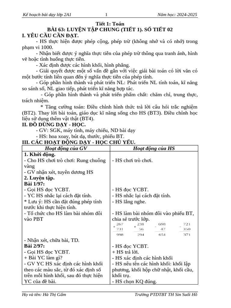 KHBD Toán - L P 2 | PDF