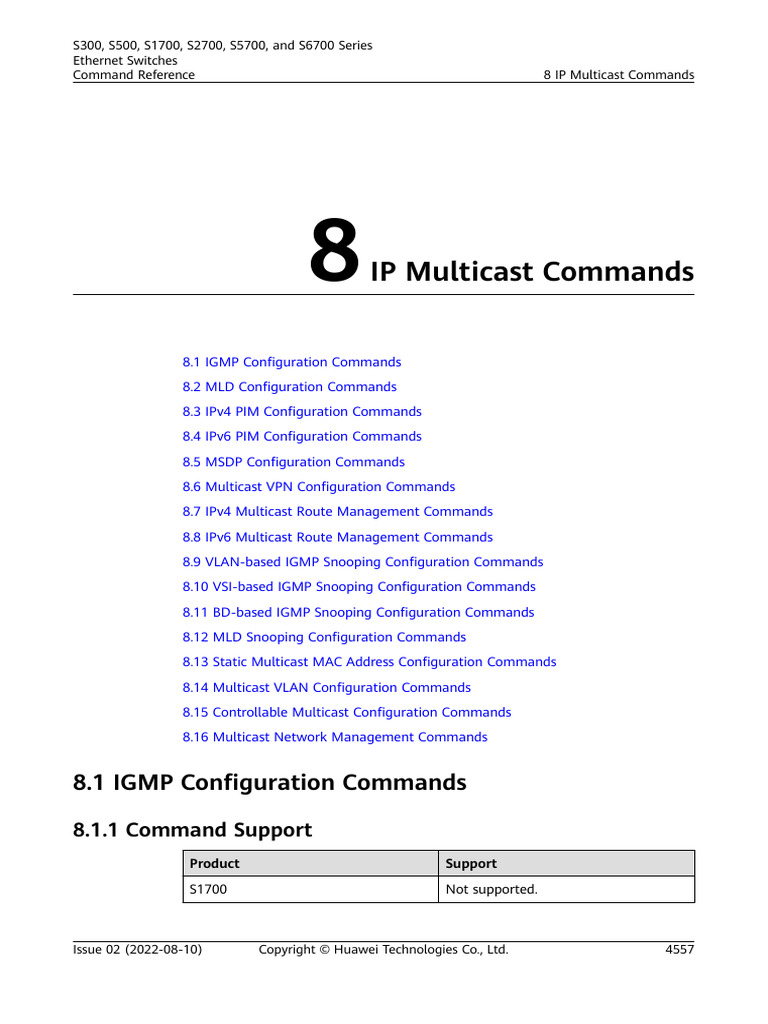 01-08 IP Multicast Commands | PDF | Ip Address | Internet Standards