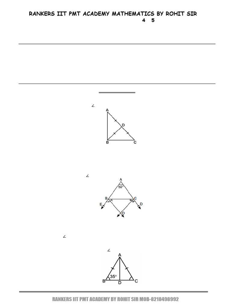 Maths Class Ix Chapter 05 06 07 and 08 Practice Paper 10 - Watermark | PDF | Rectangle ...