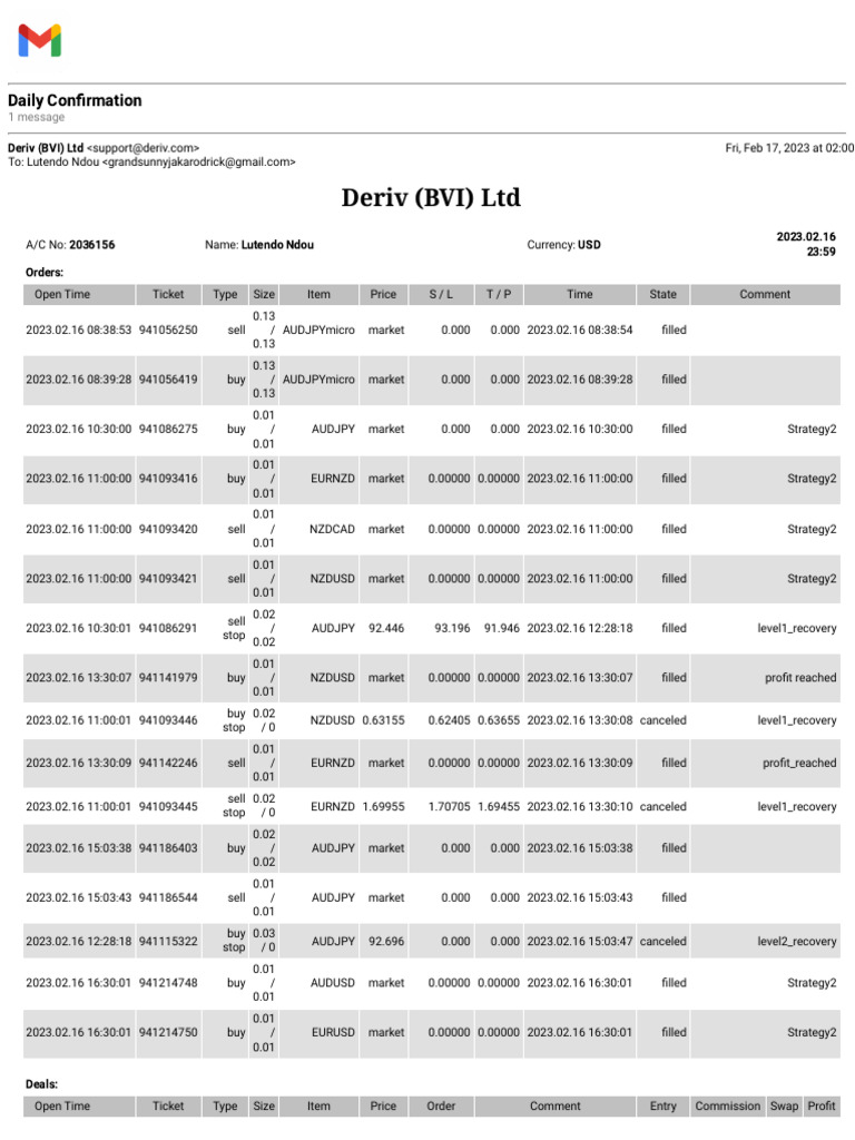 Gmail - Daily Confirmation | PDF | Credit | Finance & Money Management