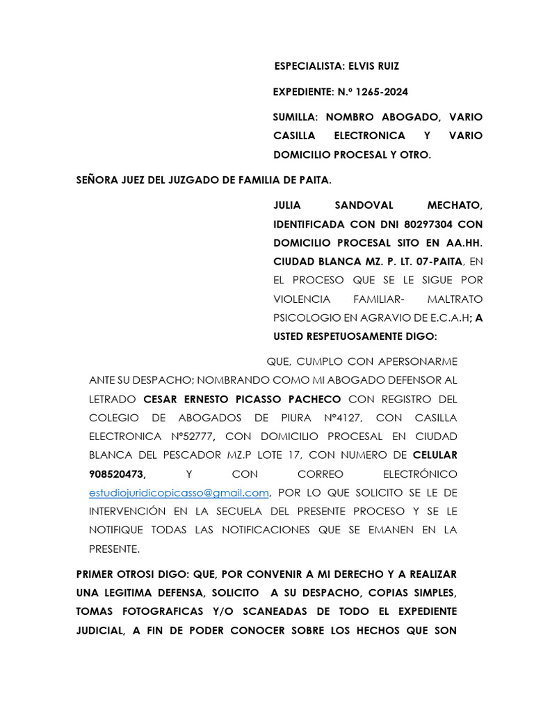 Mama de Wilson Juarez | PDF