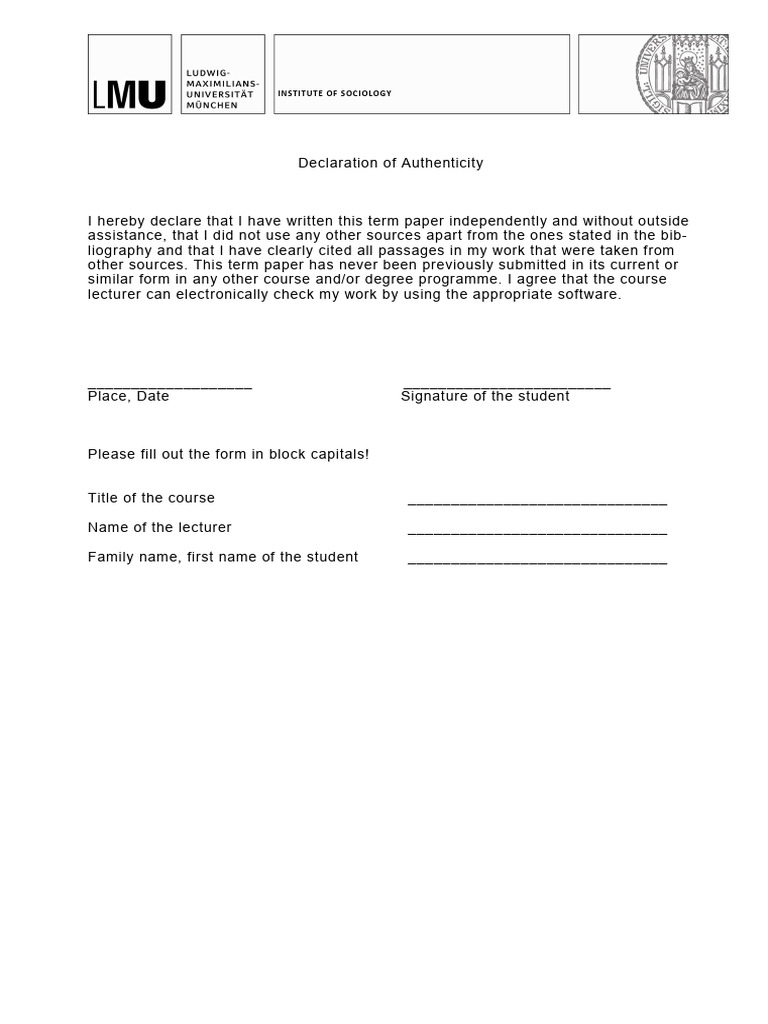 Declaration Authenticity Eng | PDF