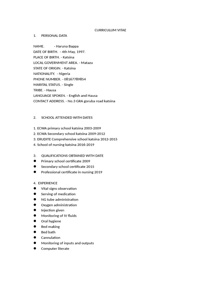 Bappa CV | PDF