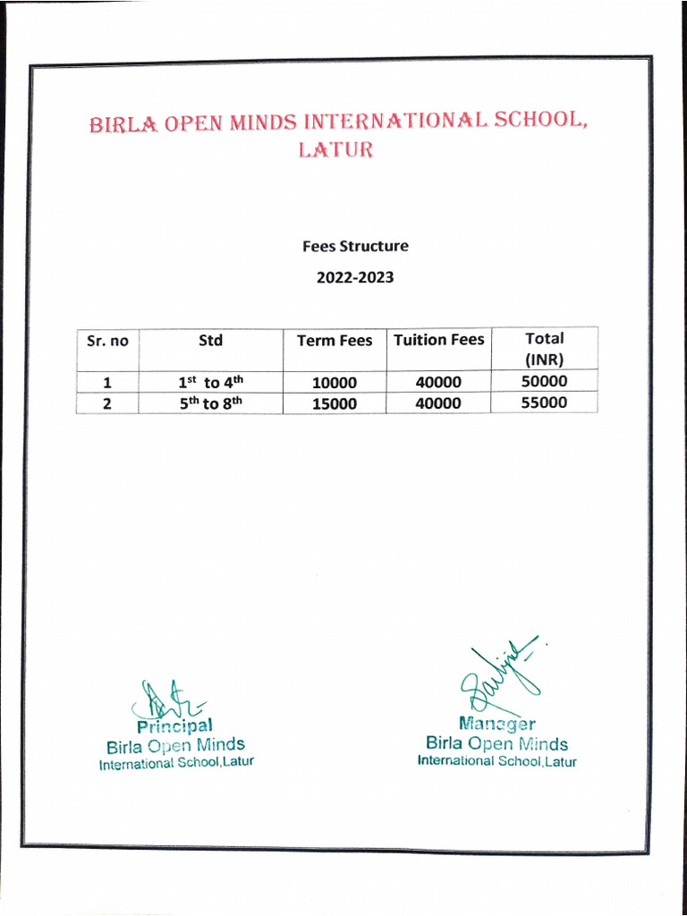 Fee Structure | PDF