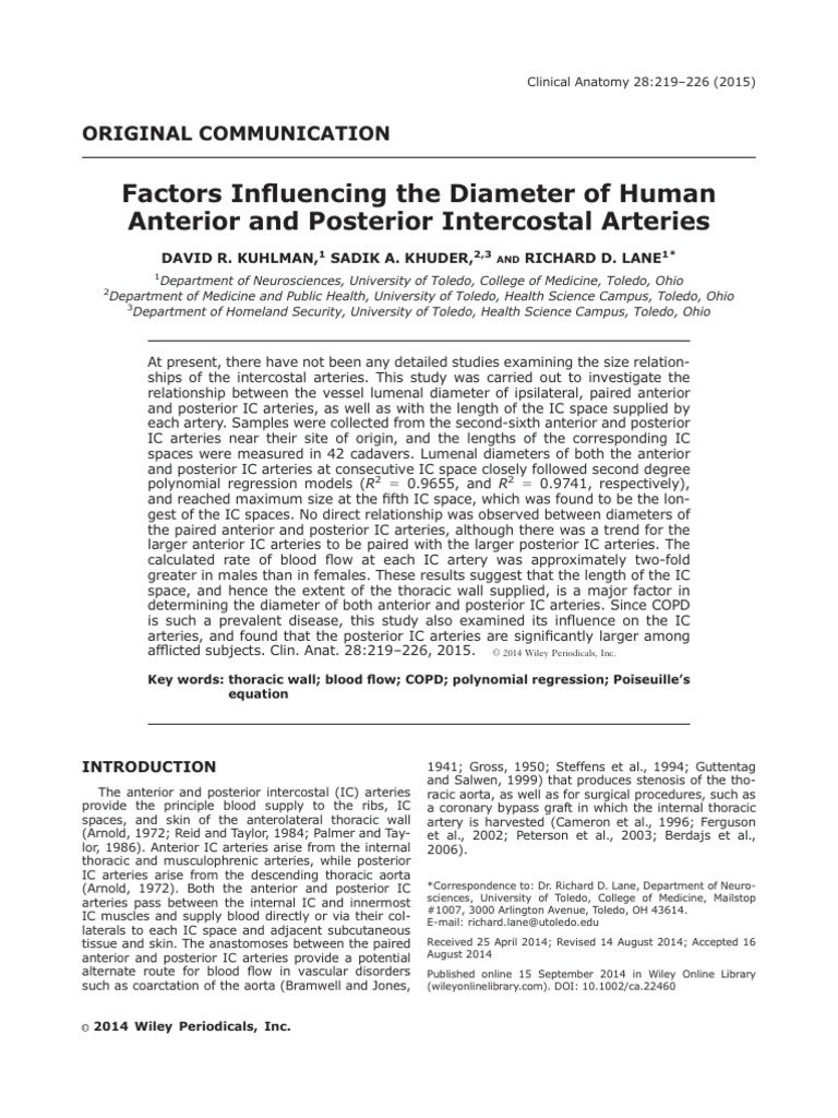 Factors Influencing The Diameter of Human Anterior and Posterior ...