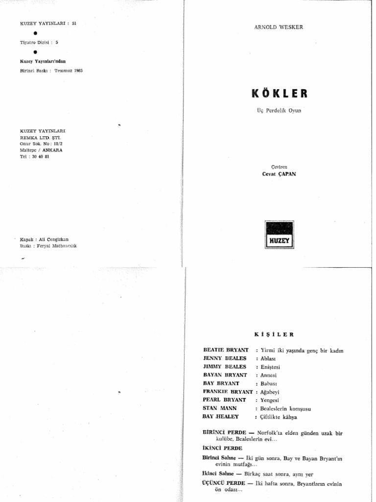 Arnold Wesker - Kökler | PDF