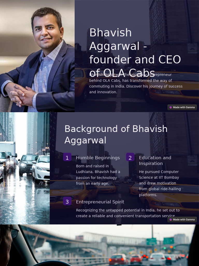 Bhavish Aggarwal Founder and CEO of OLA Cabs | PDF | Transport ...