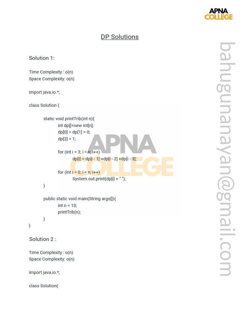 Java Solutions for Dynamic Programming | PDF | Computer Programming ...