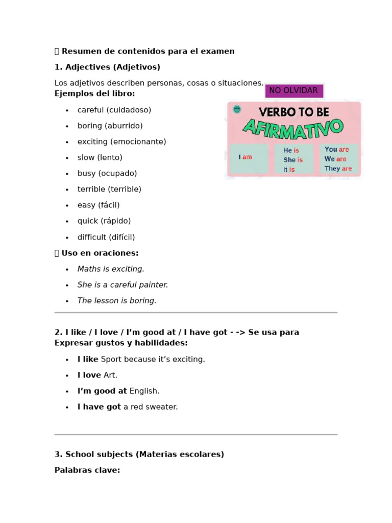 Ingles Lesson 1 | PDF