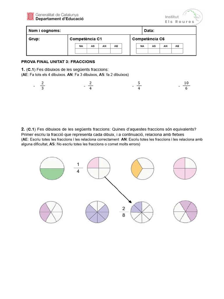 Prova Fraccions PI | PDF