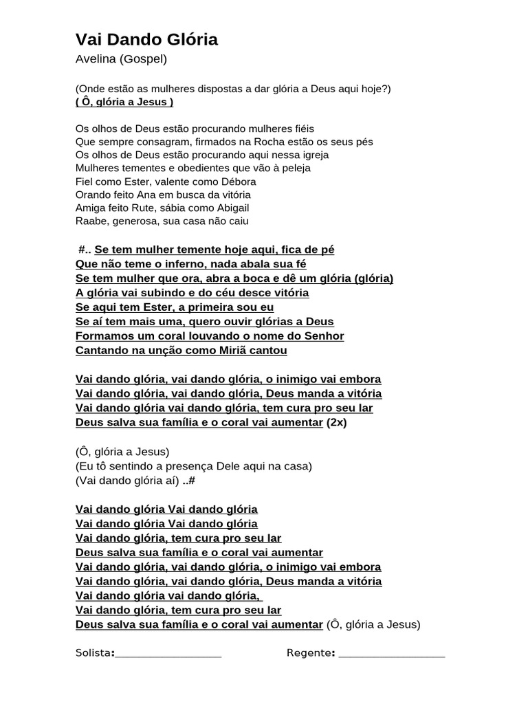 Vai Dando Glória | PDF