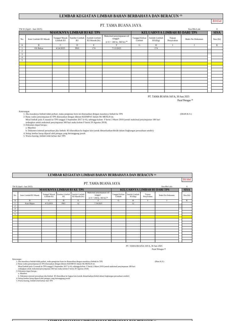 Log Sheet Lb3 2025-Tbj | PDF
