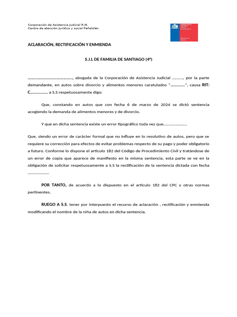 Aclaración y Rectificación de Sentencia | PDF