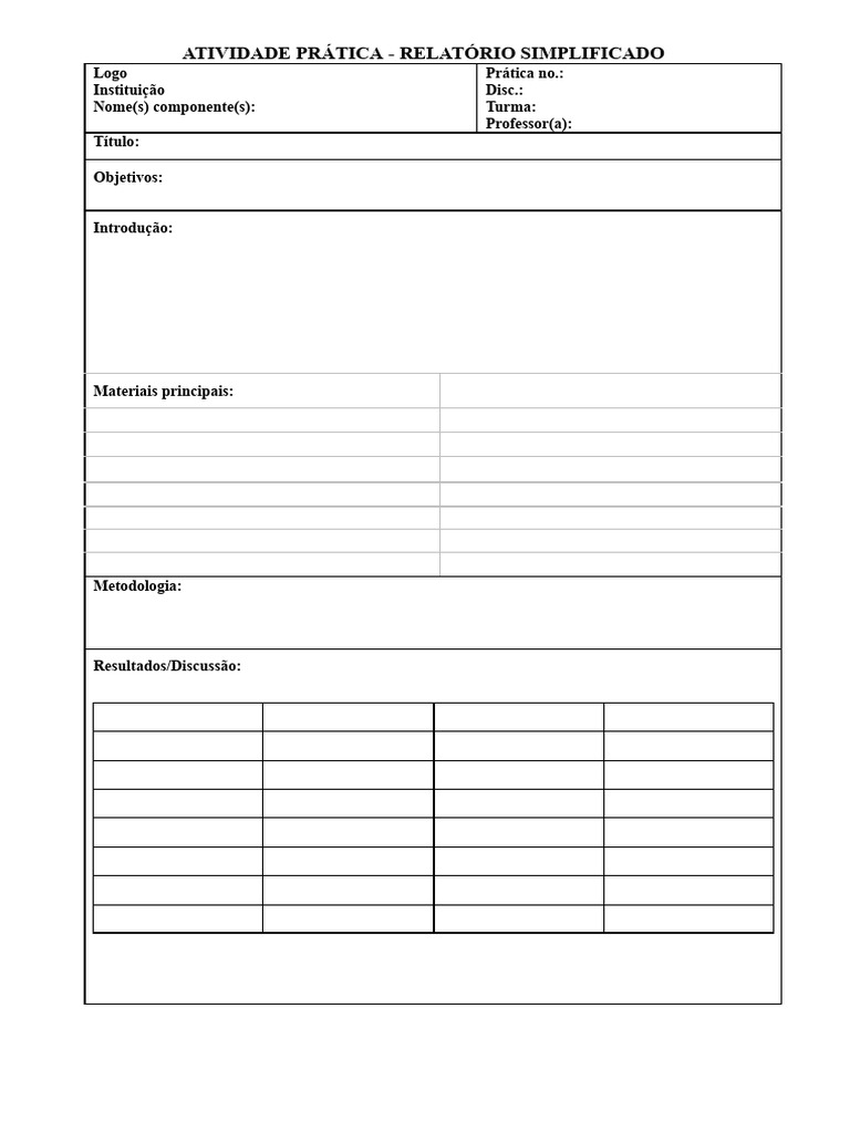 Modelo de Relat-Rio Simplificado | PDF