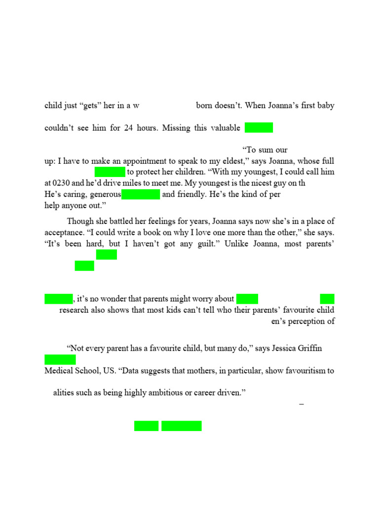Is Having A Favorite Child Bad Thing 1 | PDF | Parenting | Sibling
