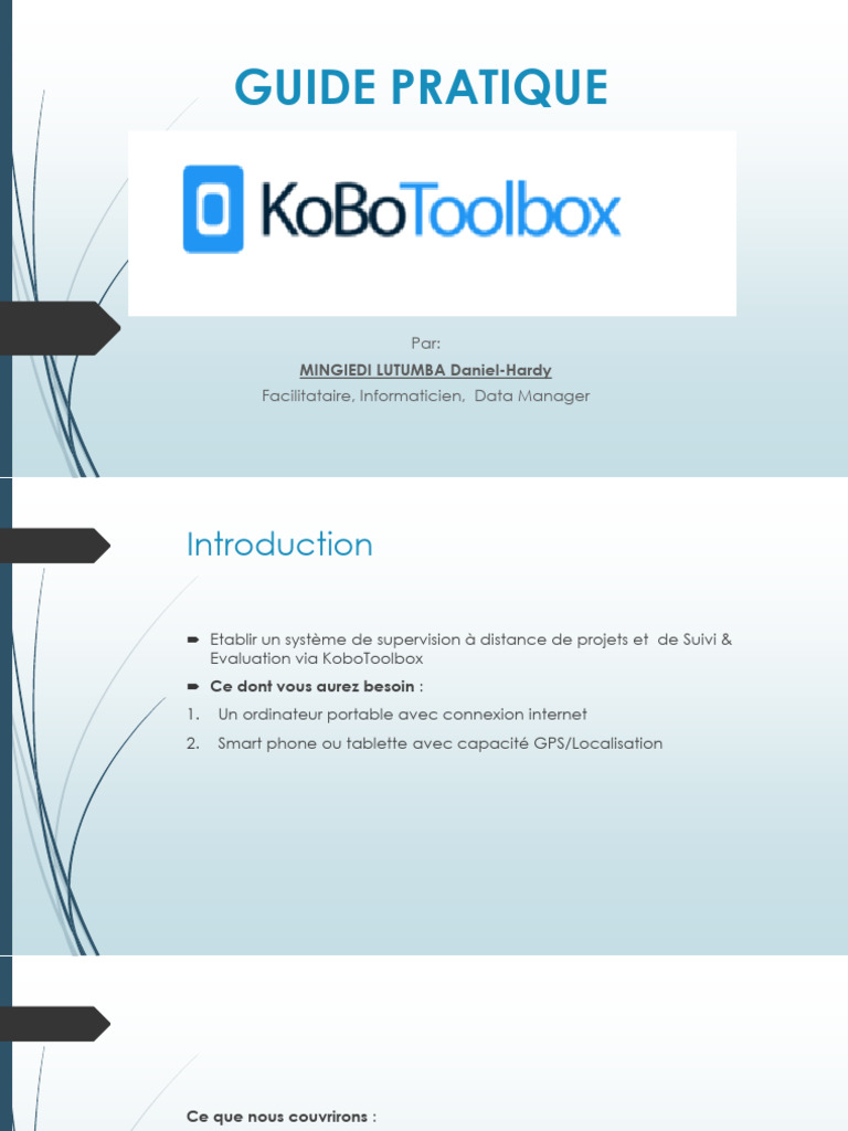 Guide d'utilisation de KoboToolbox | PDF | Microsoft Excel | Android ...