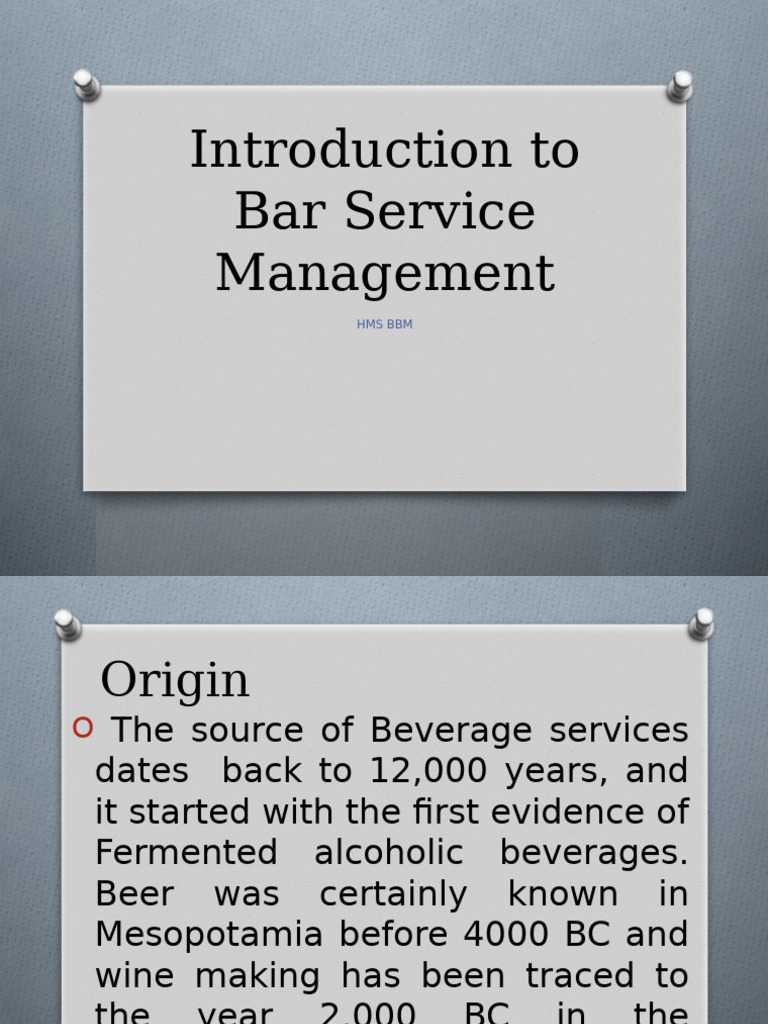 History of Beverage Service Management | PDF | Alcoholic Beverages | Drink