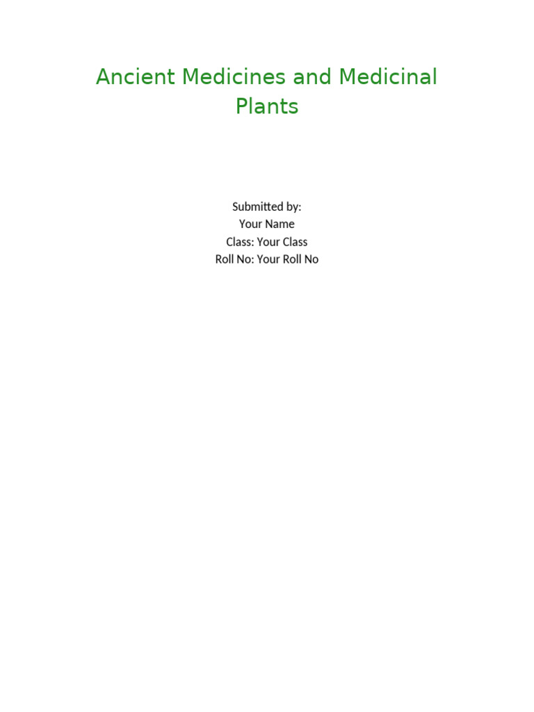 Ancient Medicines Project Template | PDF