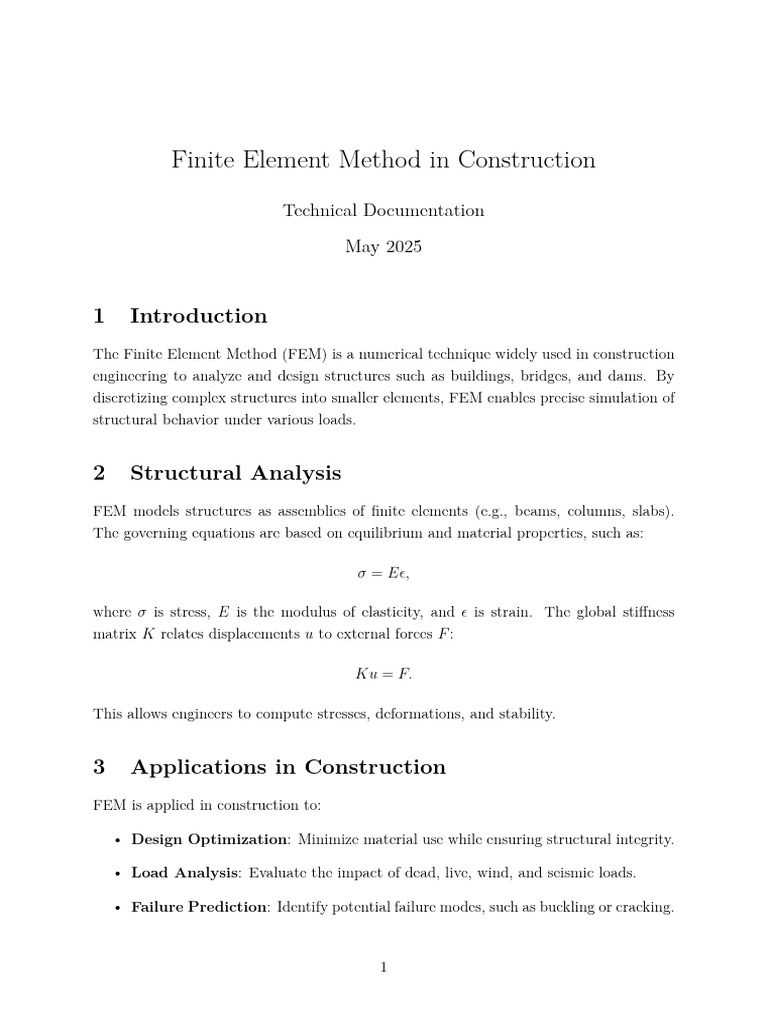 FEM For Construction | PDF