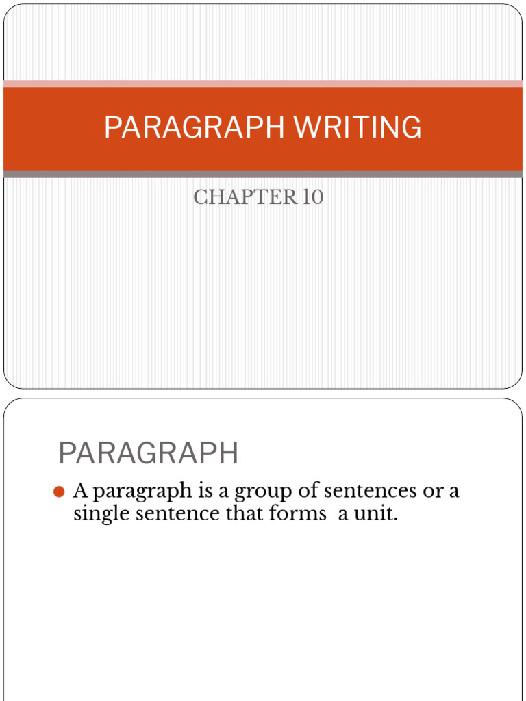 CH10 - PPT1 - Paragraph Writing | PDF