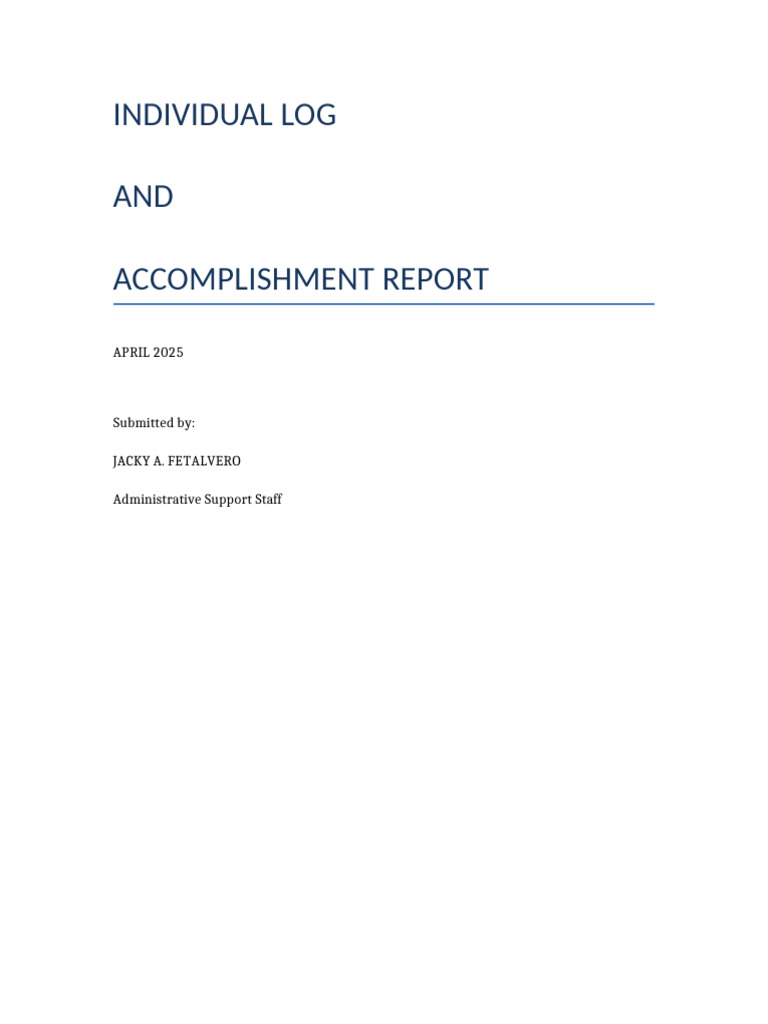 Corrected April 2025 Accomplishment Report | PDF | Computing