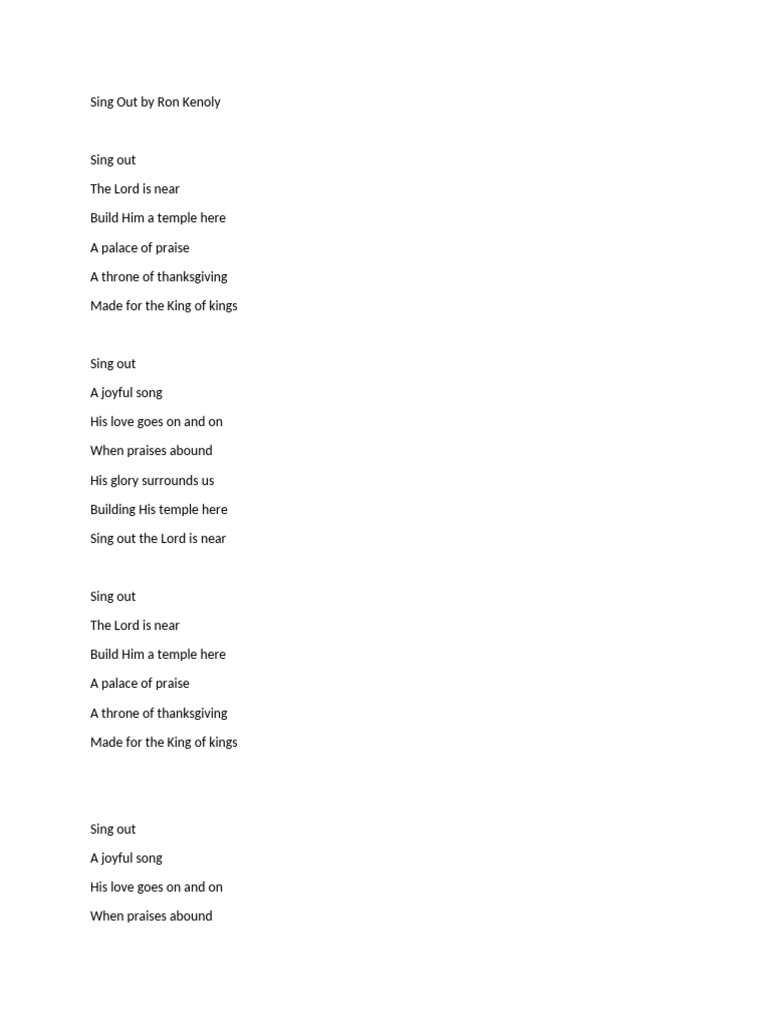 Sing Out | PDF