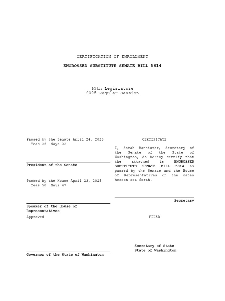 Senate Bill 5814: New Sales Tax Expansion Law in Washington State | PDF ...