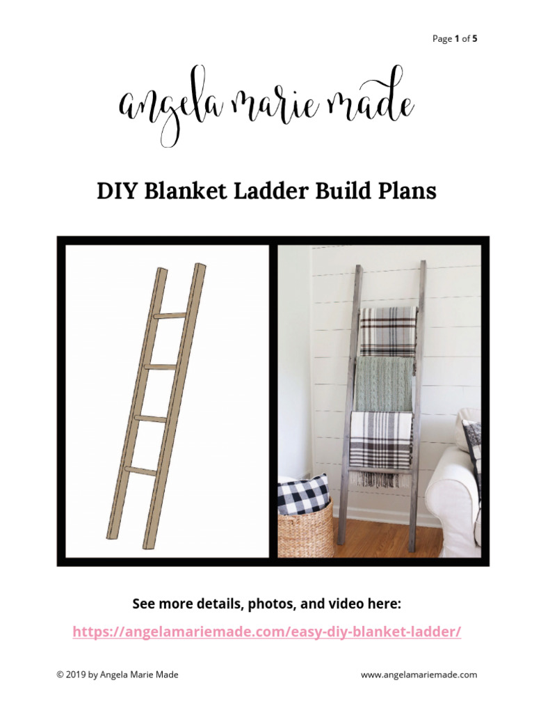 DIY Blanket Ladder Build Plans - AngelaMarieMade | PDF | Woodworking