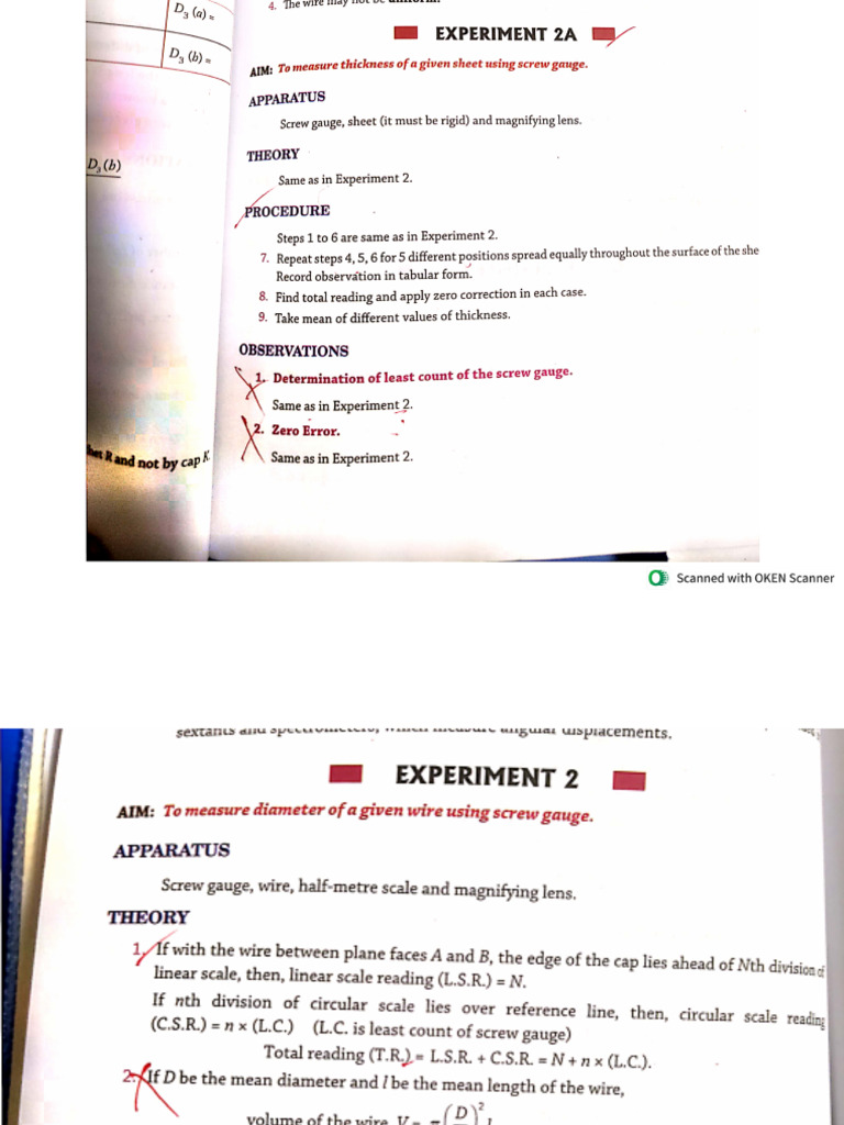 XI - Physics Practicals | PDF
