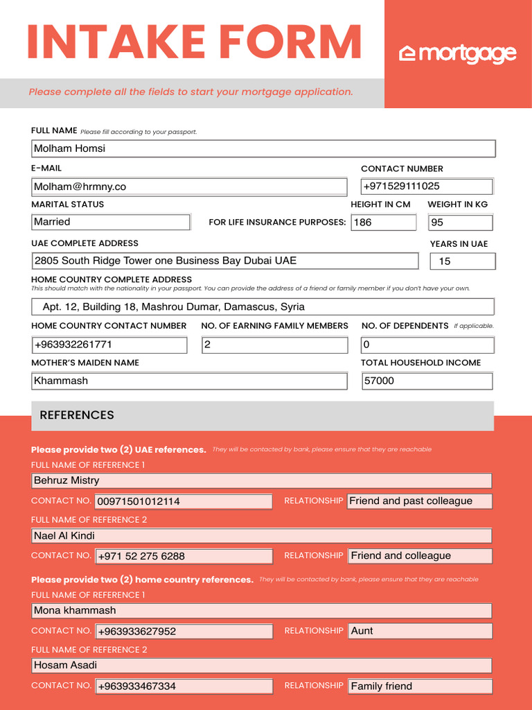 Emortgage Client Intake Form (2024) | PDF | Credit | Finance & Money ...