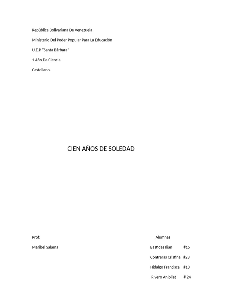 Cien Años de Soleda La Novela | PDF | Gabriel García Márquez