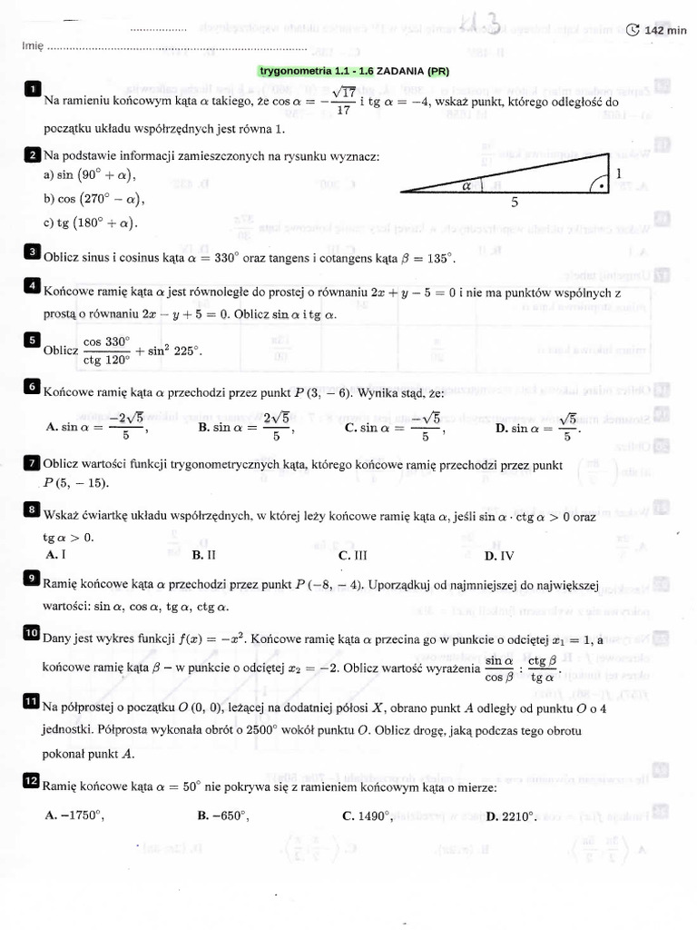 1trygonom - Zad 1,1-1,6 (PR) | PDF