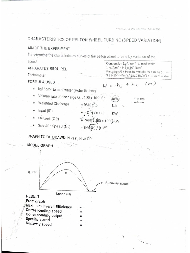 fluid mechanics lab experiments | PDF